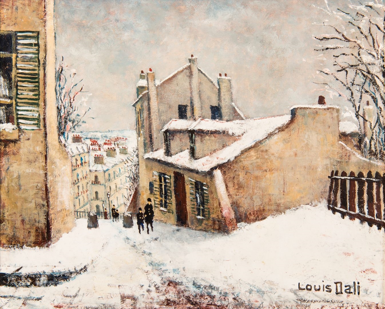 Louis Dali | Parisian Winter Street Scene | MutualArt