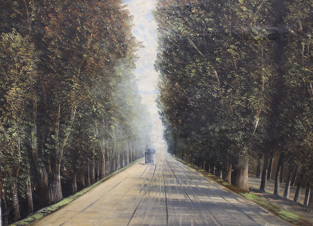 Rudolf Stoitzner | The main Alley in the Vienna Prater with a coach ...