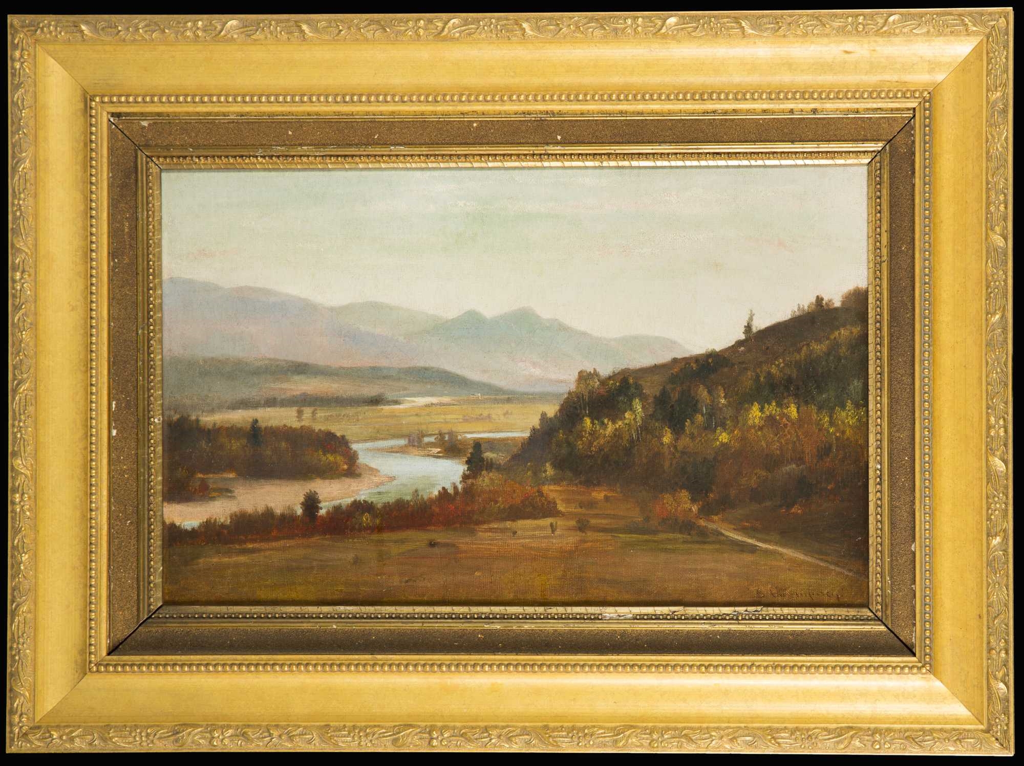 Benjamin Champney | white mountains scene with a river flowing through ...