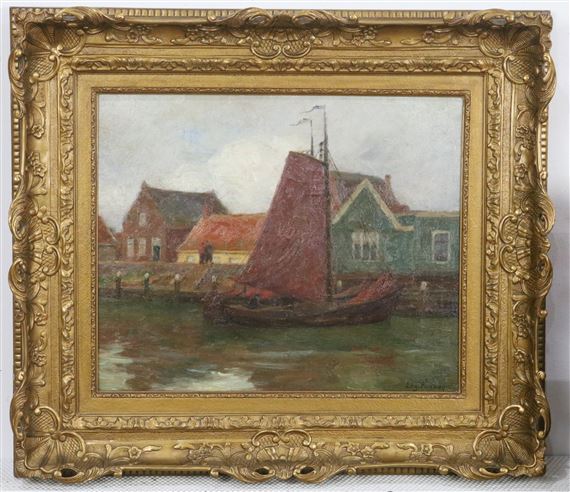Edgard Farasyn | Een Volendamse visserboot aan de kade | MutualArt
