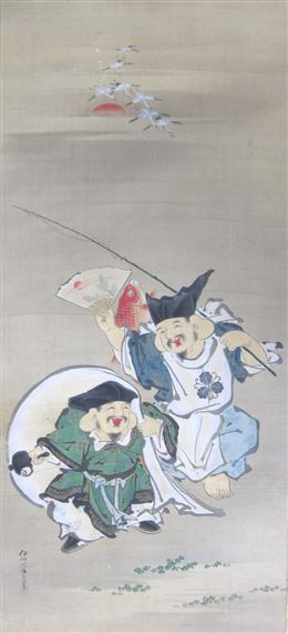 Kano Isen'in Naganobu | Three scroll paintings | MutualArt