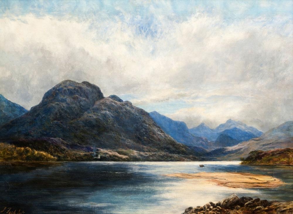 James Faed Jr. | Highland loch with rowing boat | MutualArt