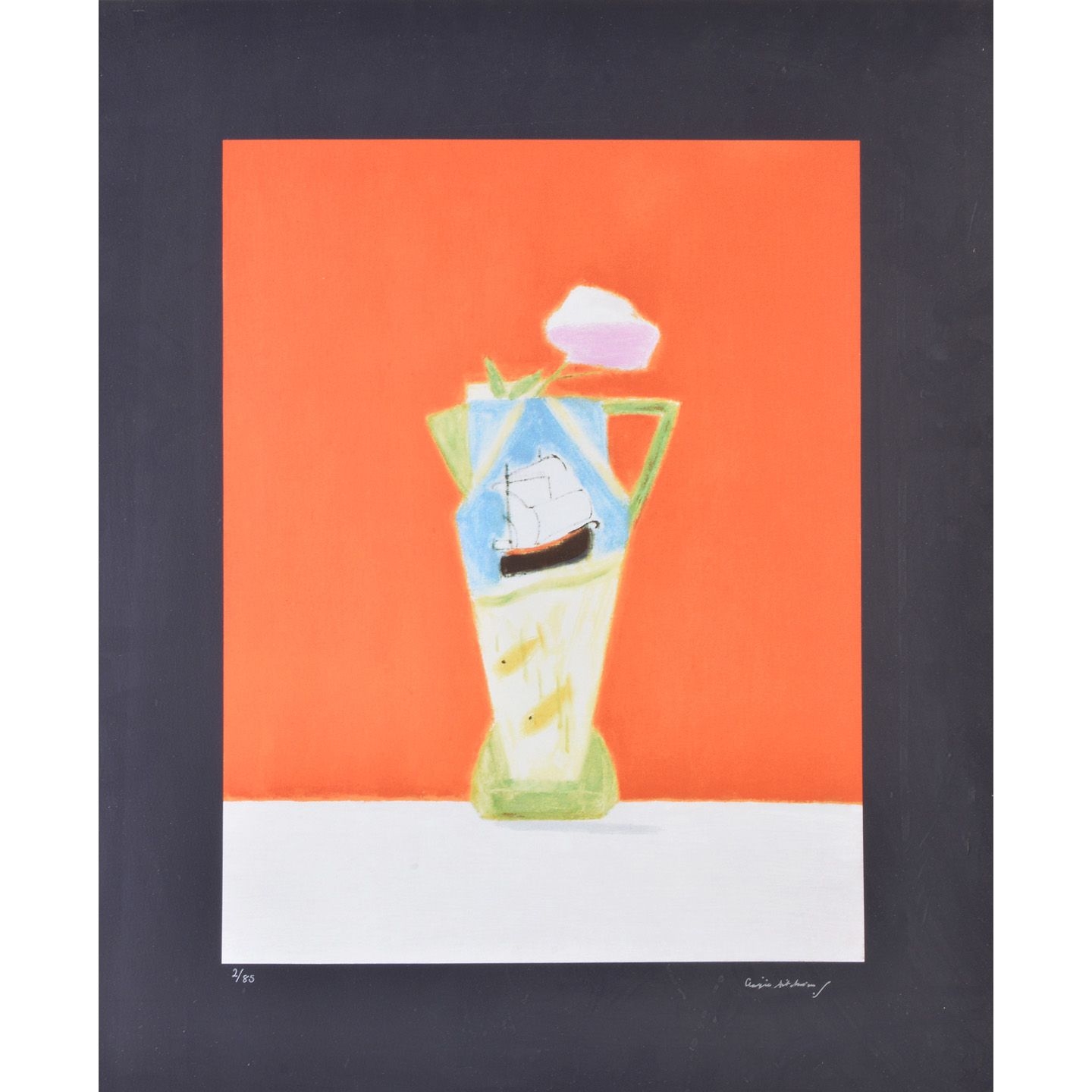 Craigie Aitchison | Still Life on Vermillion (2008) | MutualArt