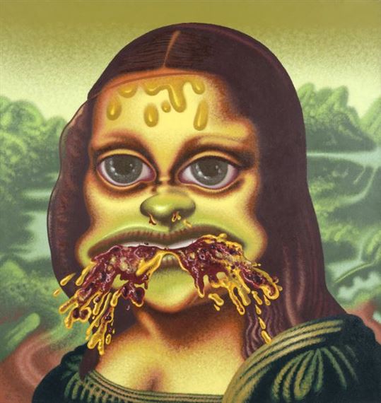 Peter Saul | MONA LISA THROW UP PIZZA (1995) | MutualArt