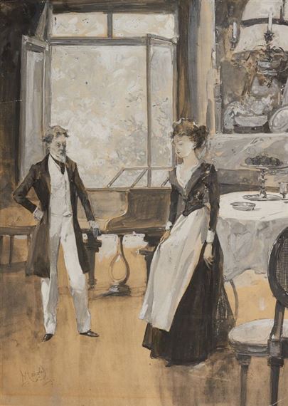 Ludek Marold | SCENA D'INTERNO (Circa 1890) | MutualArt