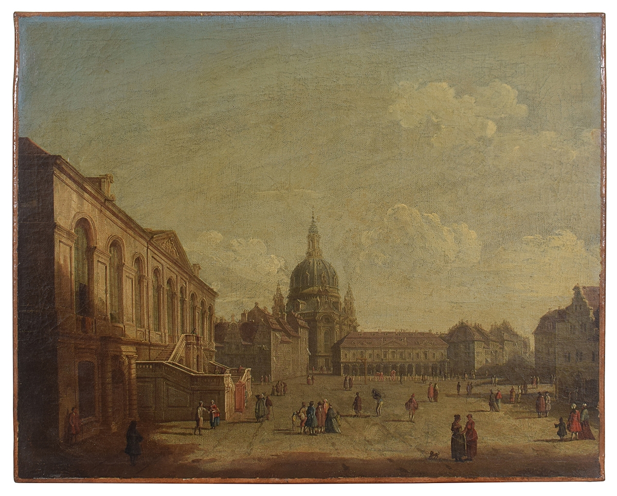Bernardo Bellotto | Veduta di Dresda vista dal cimitero ebraico con la ...