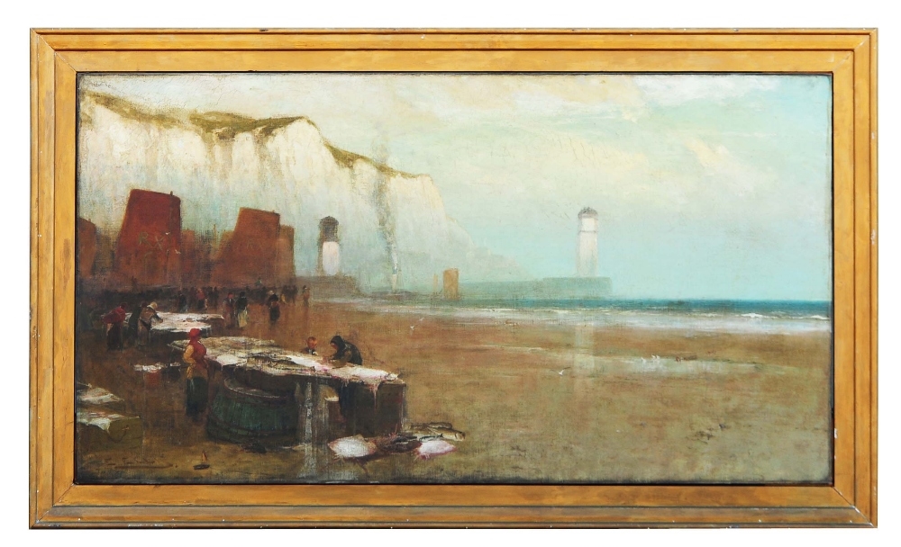 Edwin Ellis | A fish market at low tide | MutualArt