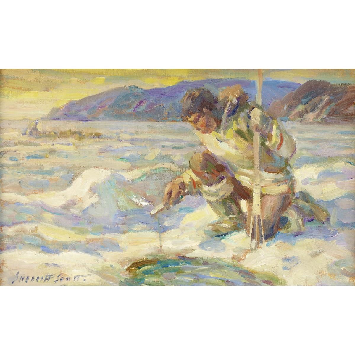 Adam Sheriff-Scott | Ice Fishing on the Tundra | MutualArt