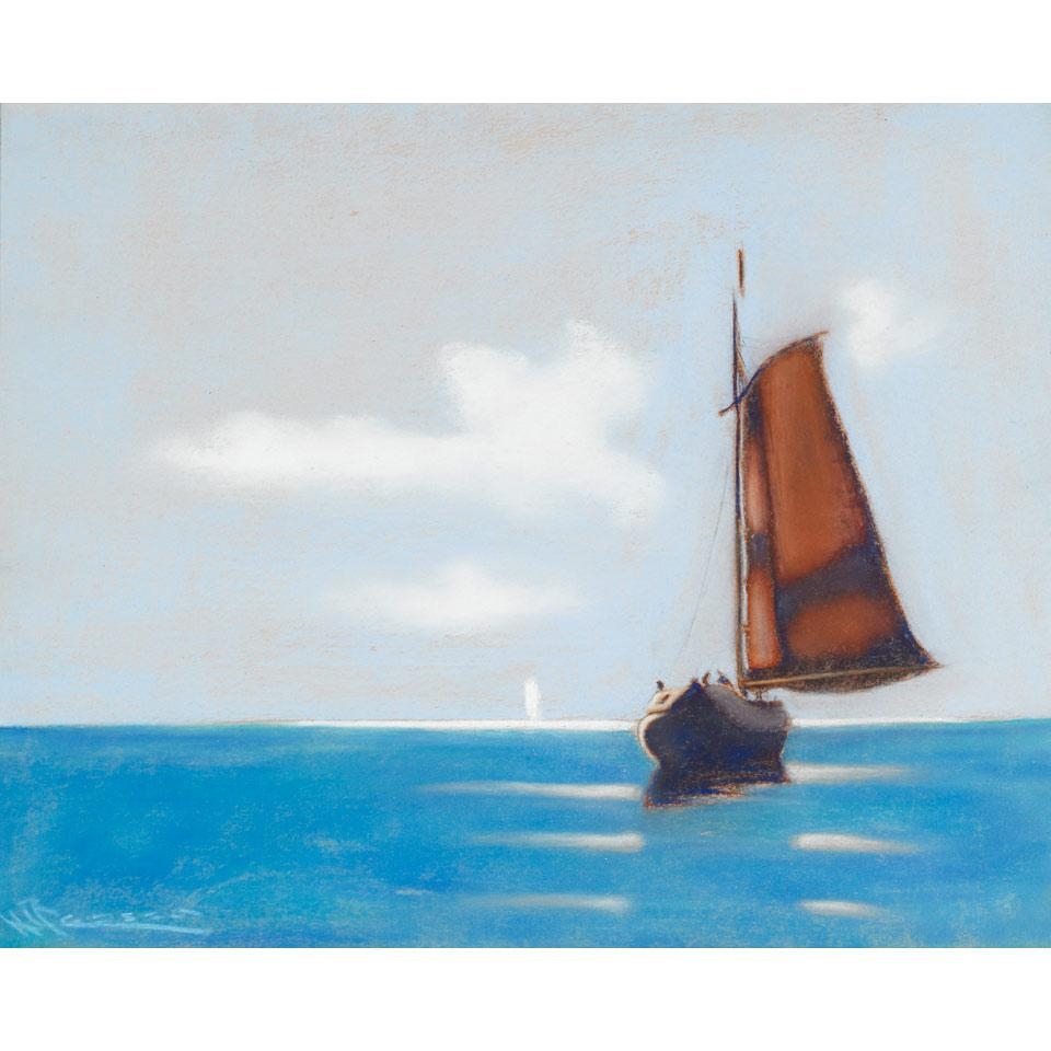 Halfred Tygesen | PAIR OF WORKS: POND REFLECTIONS; RIVER BANK SHADOWS ...