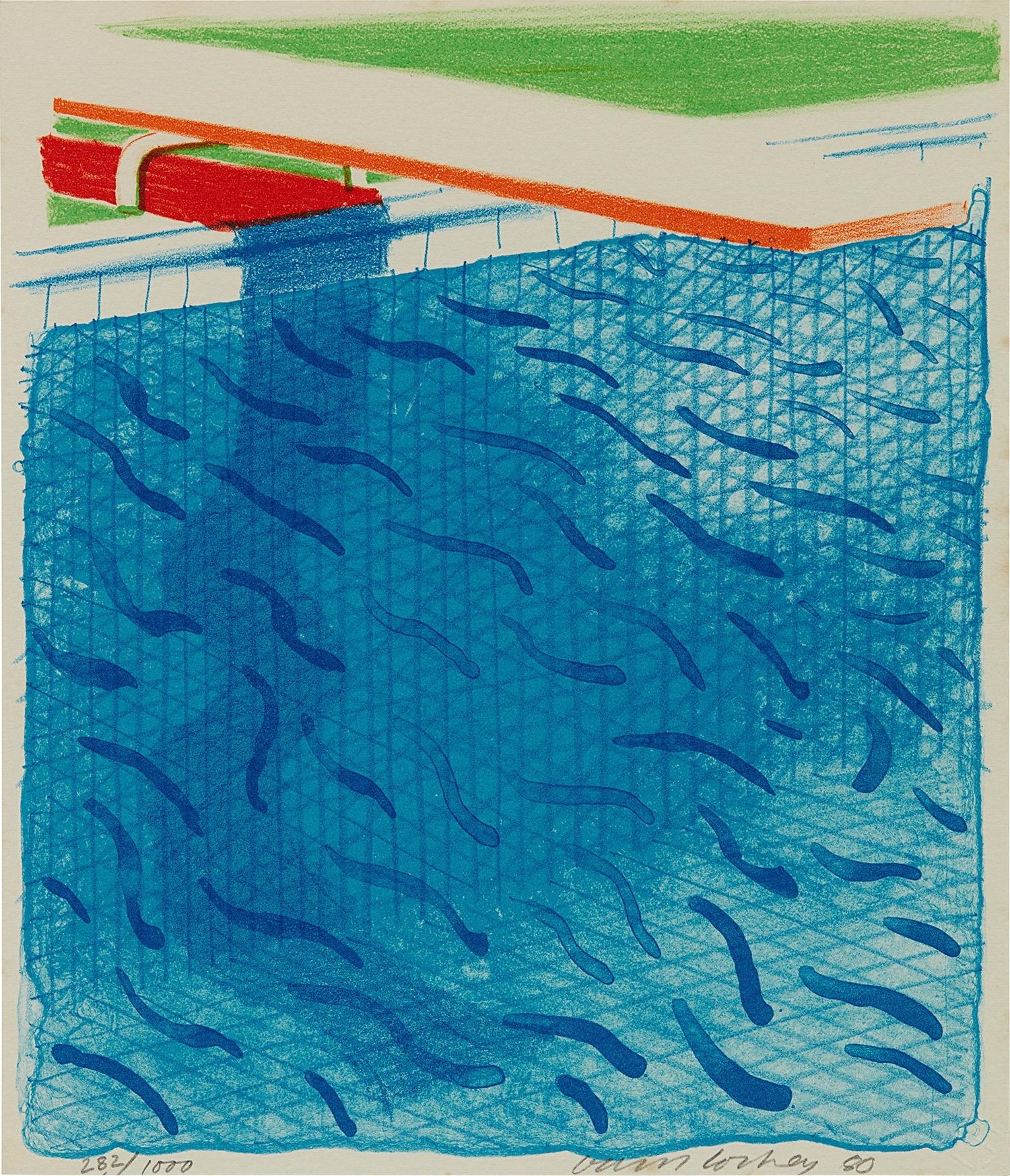 David Hockney | Pool Made with Paper and Blue Ink for Book, from Paper ...