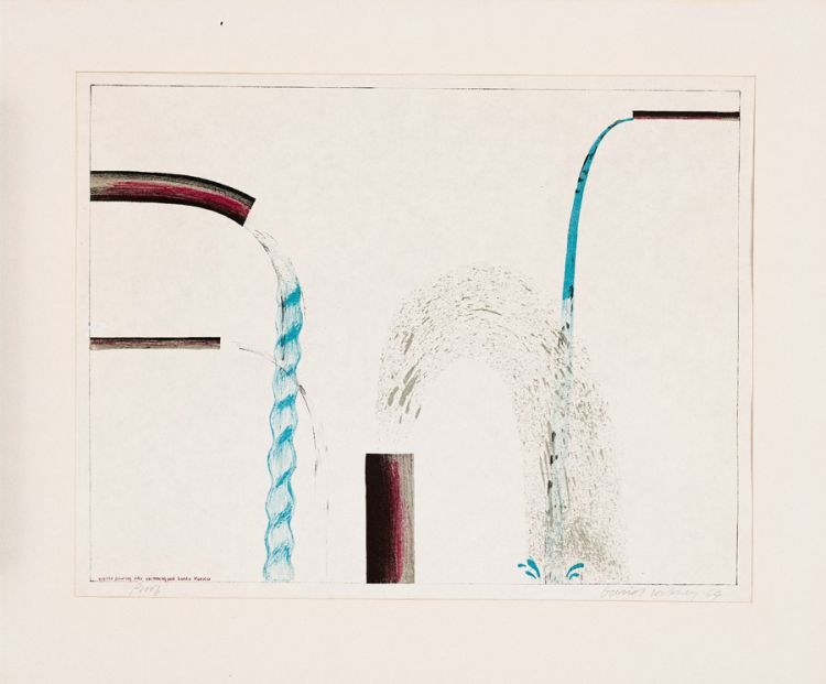 David Hockney | Water Pouring into Swimming Pool, Santa Monica (1964 ...
