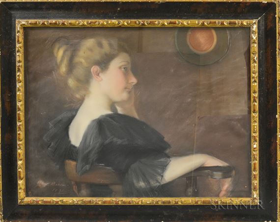 Julia Bacon | Profile of Young Woman in Black (1898) | MutualArt