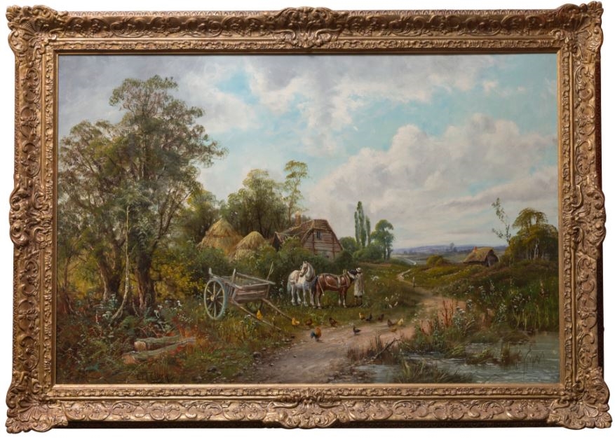 Octavius T. Clark | A TRAVELLER WITH HORSE AND CART IN A RURAL ...