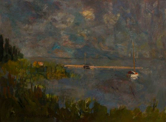 Joszef Csaki-Maronyak | Landscape of Balaton | MutualArt
