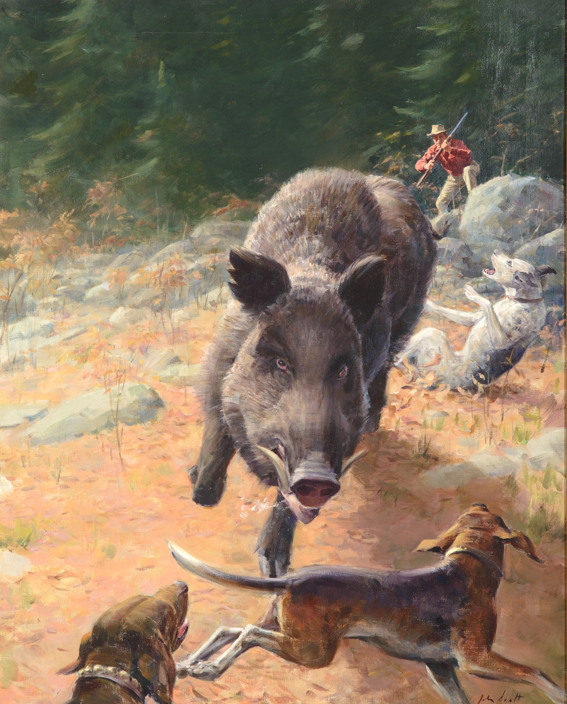 John Walter Scott | Boar Hunt | MutualArt