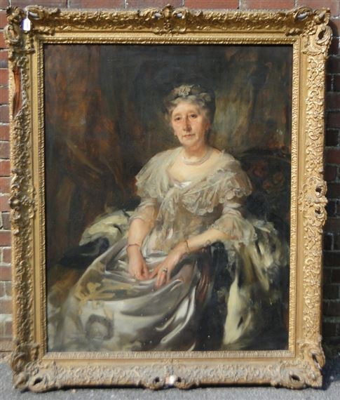 James Jebusa Shannon | Portrait of Lady Ruthven in ermine | MutualArt