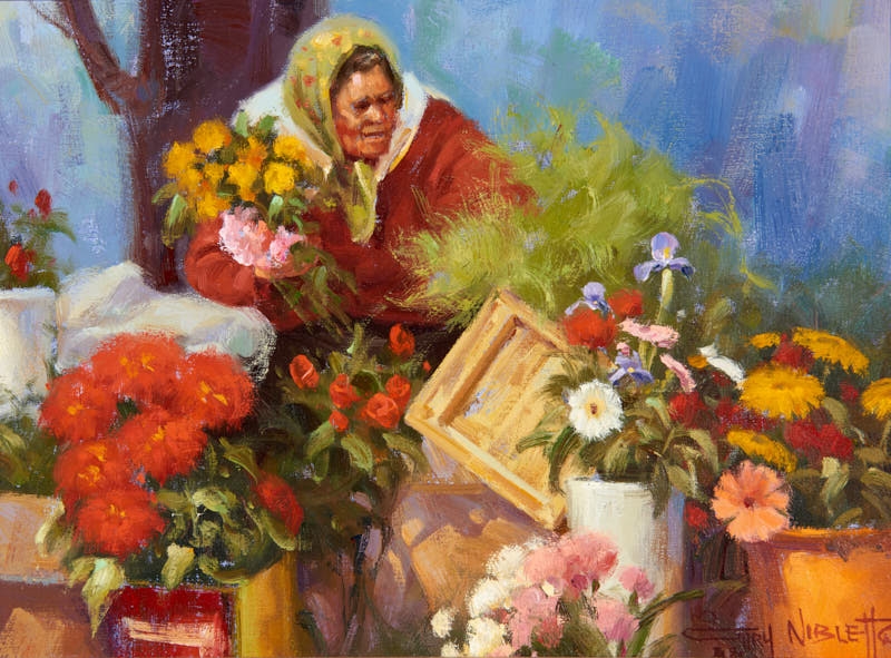 Gary Niblett | The Flower Lady | MutualArt