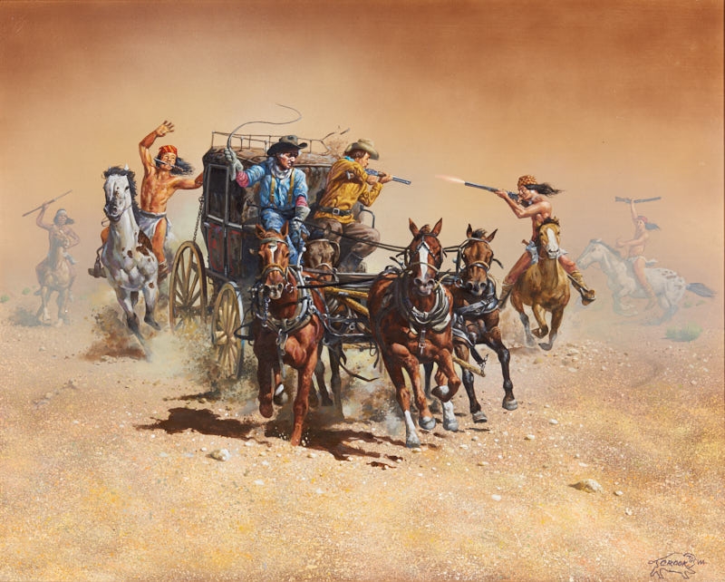 Don Crook | Indian Attack on Stagecoach | MutualArt