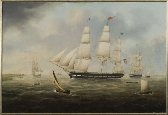 Carl Justus Harmen Fedeler | AN AMERICAN PACKET SHIP APPROACHING ...