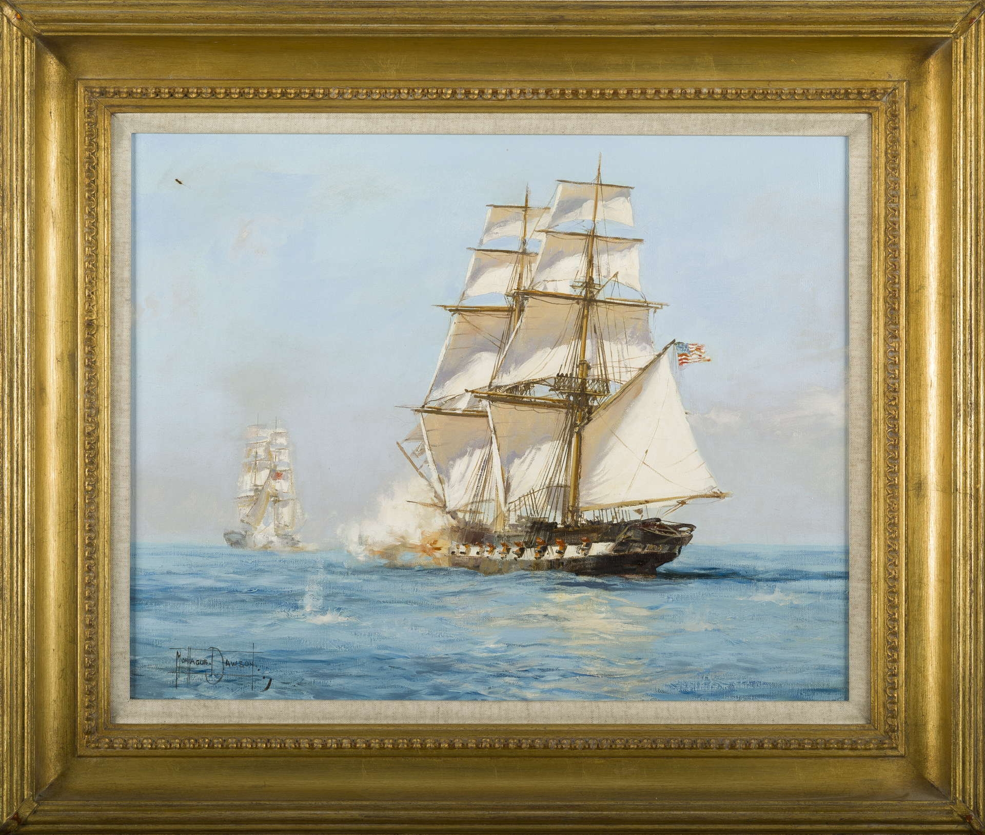 Montague Dawson | THE AMERICAN PRIVATEER GRAND TURK CAPTURING THE ...