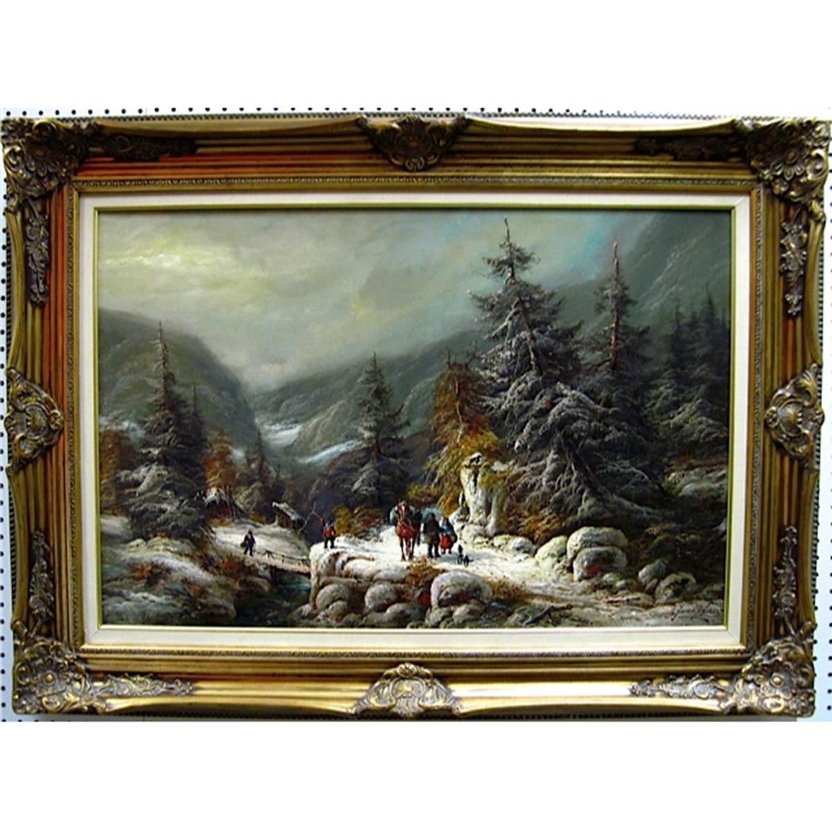 Janez Kenzer | Travellers In A Winter Landscape | MutualArt