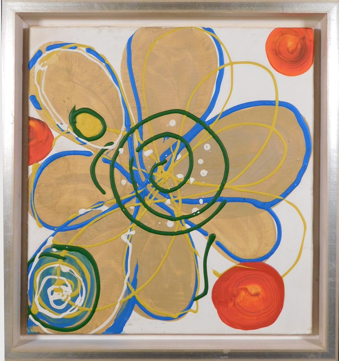 Hilma af Klint | Abstract Composition (gold floral with green spiral ...