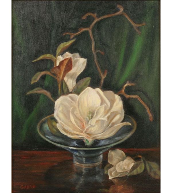 Jean Garro | Ikebana magnolia floral still life | MutualArt
