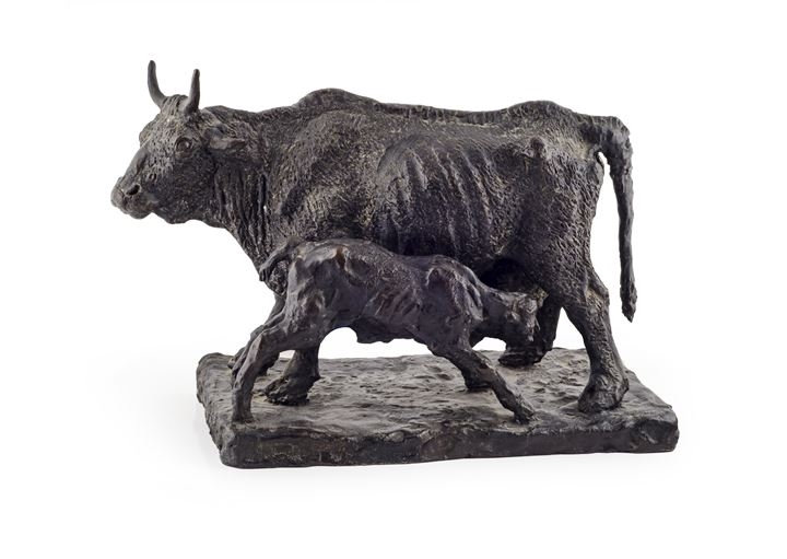 Antonio Ligabue | Vacca con vitello | MutualArt