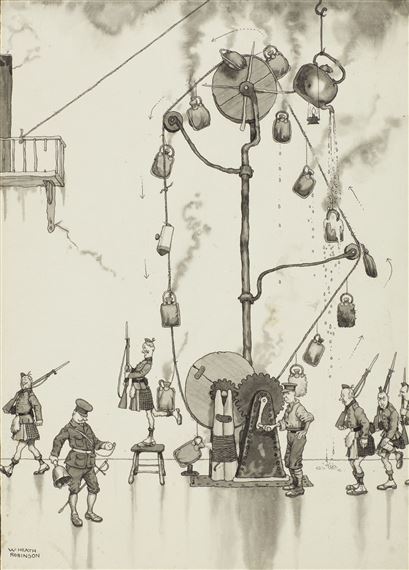 William Heath Robinson | A Machine for Warming Highlander's Legs after ...