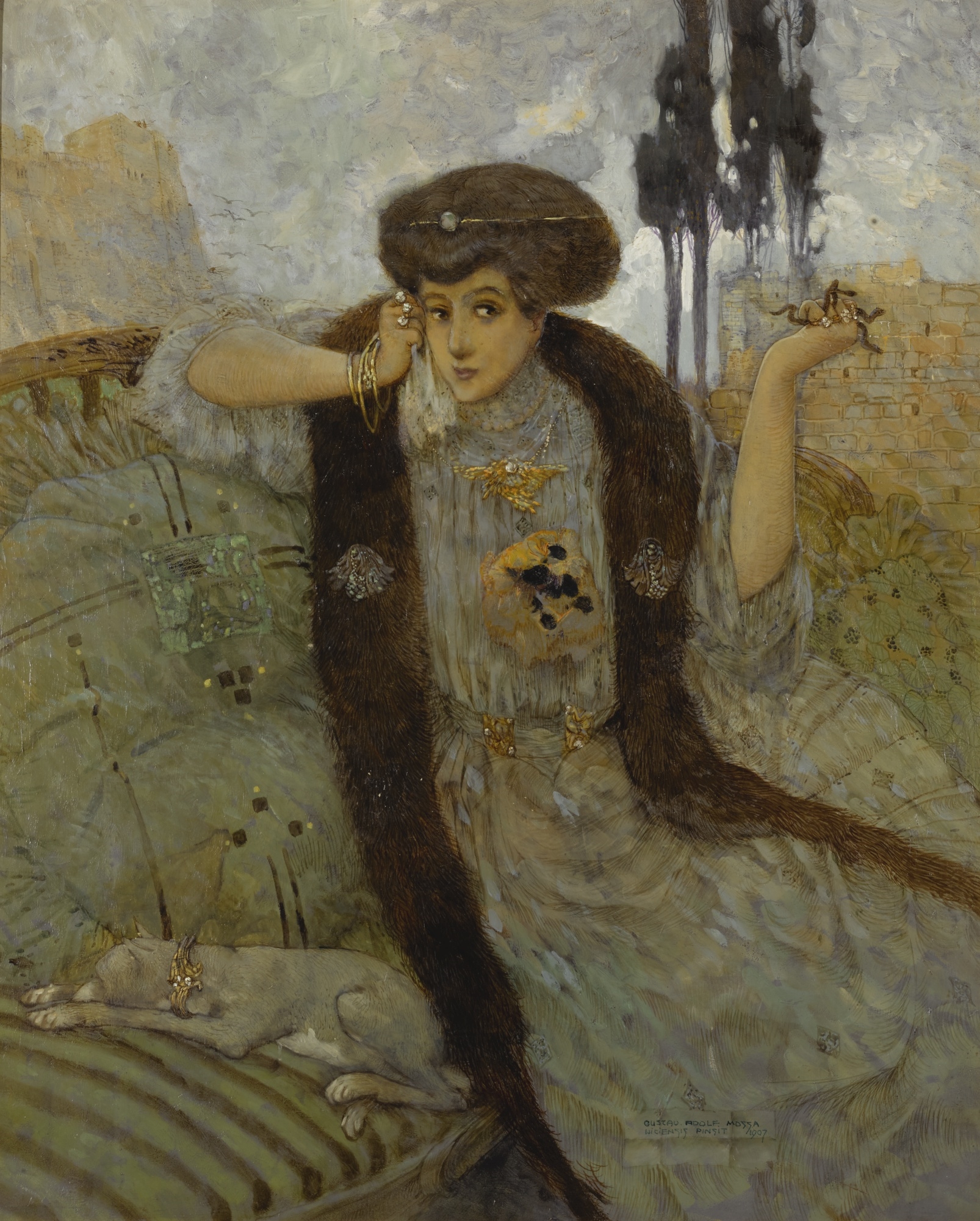 Gustave Adolphe Mossa | The ephebe and the tarasque (1902) | MutualArt