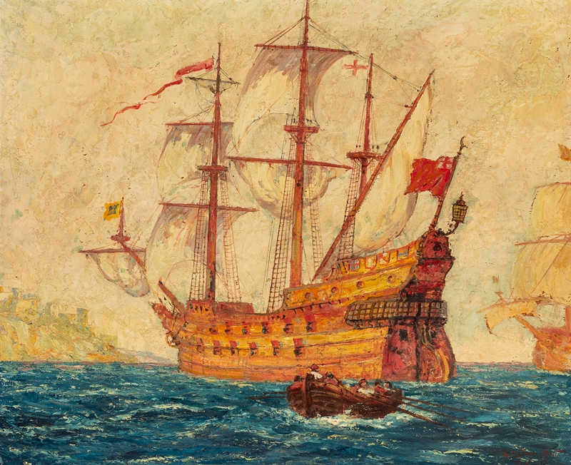 Geoffrey Holt | Ship at anchor | MutualArt