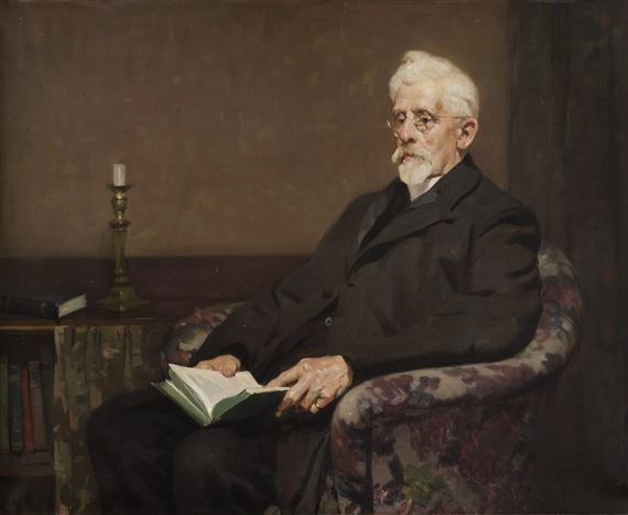 Charles Wheeler | Portrait of W.D Fitcher seated with a book | MutualArt