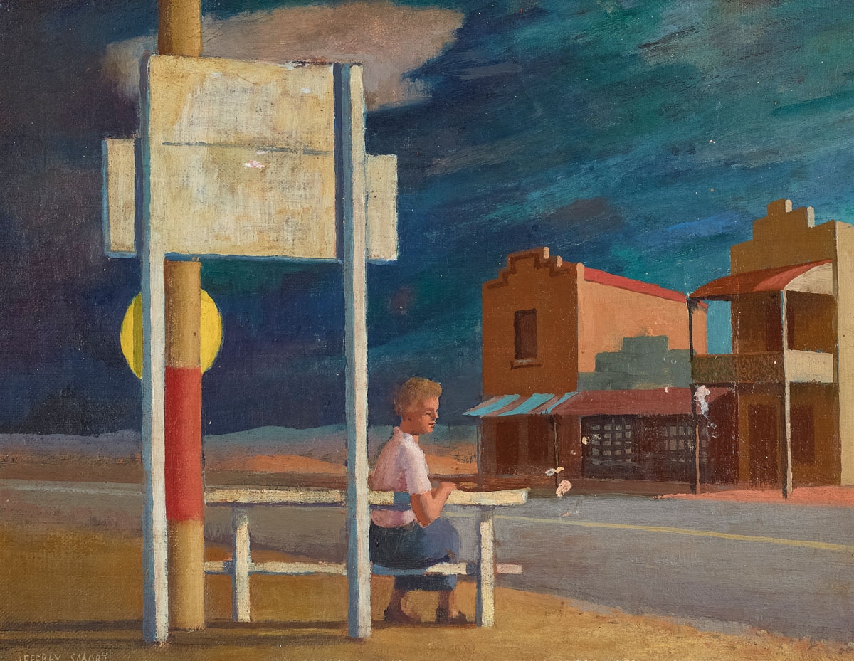 Jeffrey Smart | Approach to a City (1965) | MutualArt