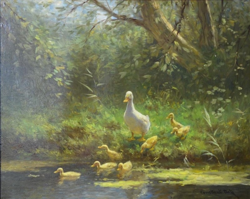 David Adolph Constant Artz | Mother with children and a lamb | MutualArt
