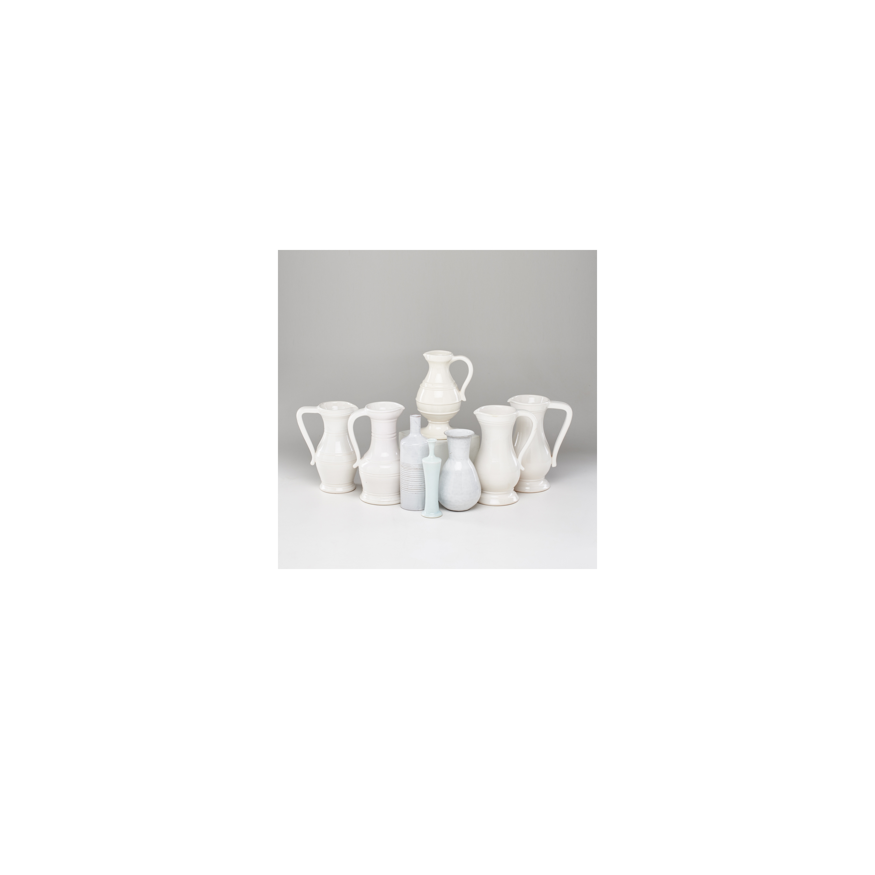 Pol Chambost | Group of eight: set of five Chambost Ghost pitchers ...