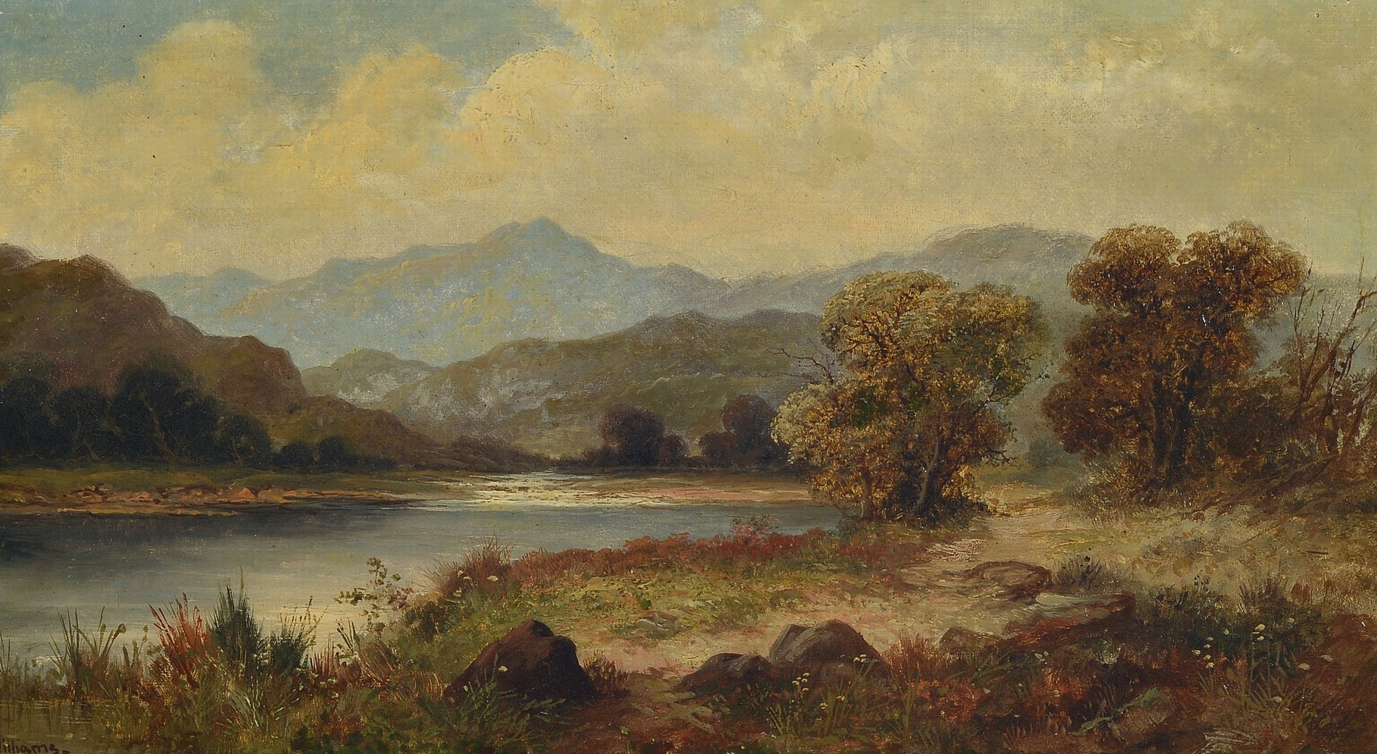 H. Williams | Hilly Landscape with Lake | MutualArt