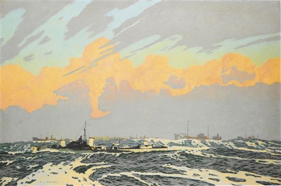 Charles Pears | A British Naval Convoy | MutualArt