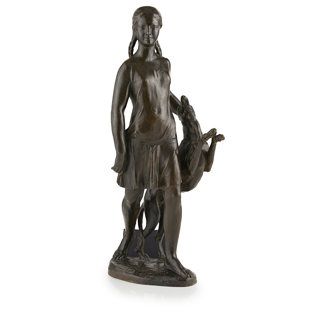 Josep Duñach | GIRL WITH A GREYHOUND | MutualArt