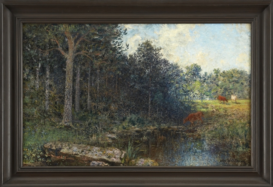 Herman Alfred Leonard Wahlberg | Landskap med Kor (1880s) | MutualArt