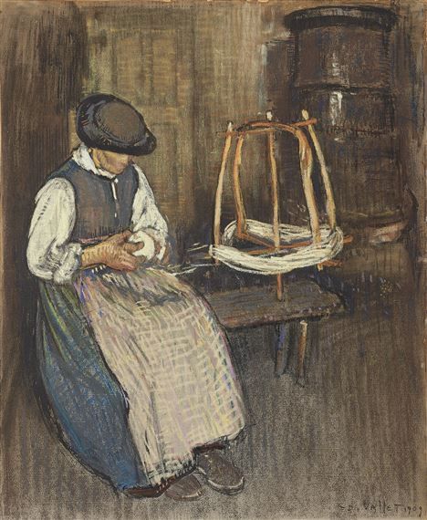 Edouard Vallet | Dévideuse (1909) | MutualArt