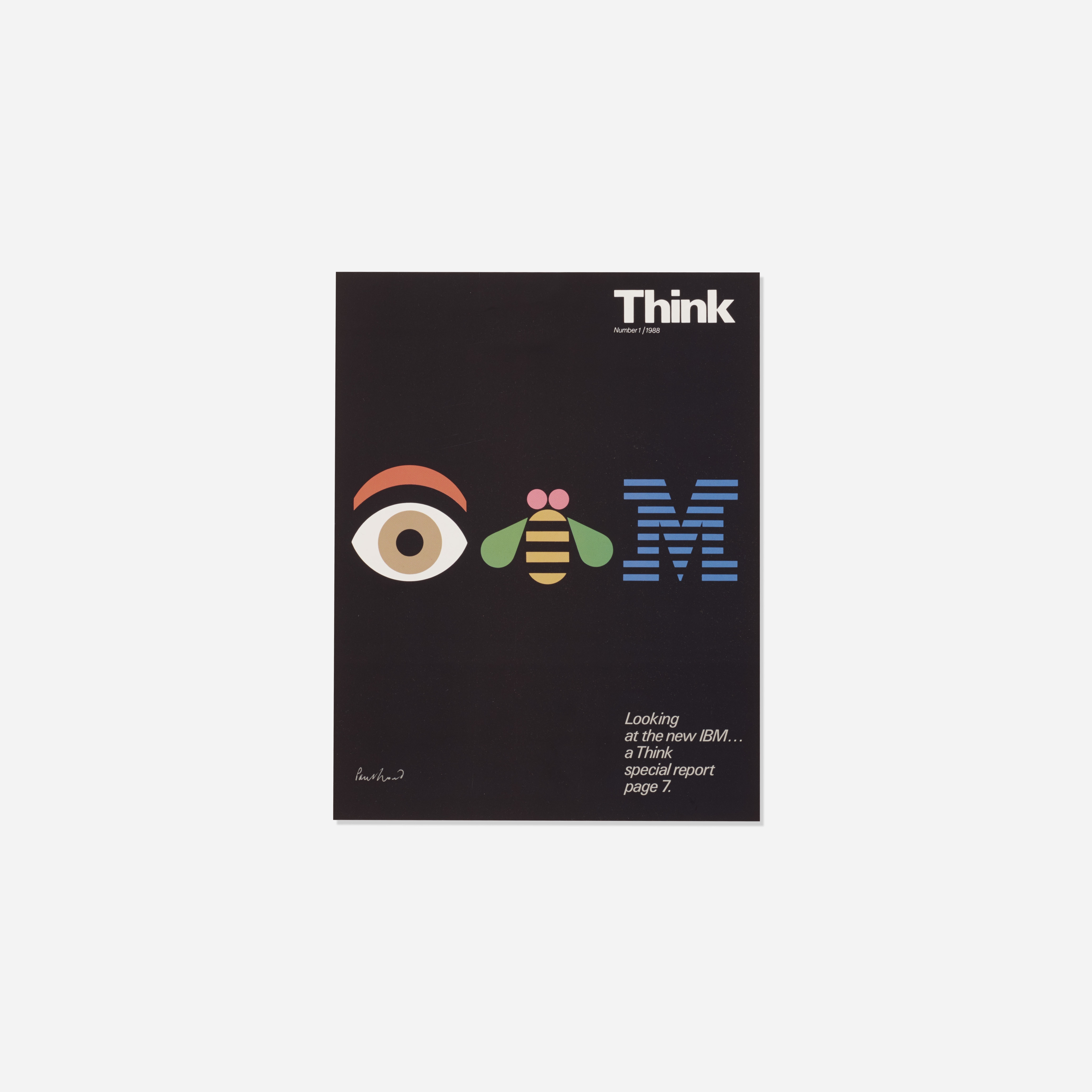 Paul Rand | IBM Think Magazine, Eye, Bee, M Rebus cover (1991) | MutualArt