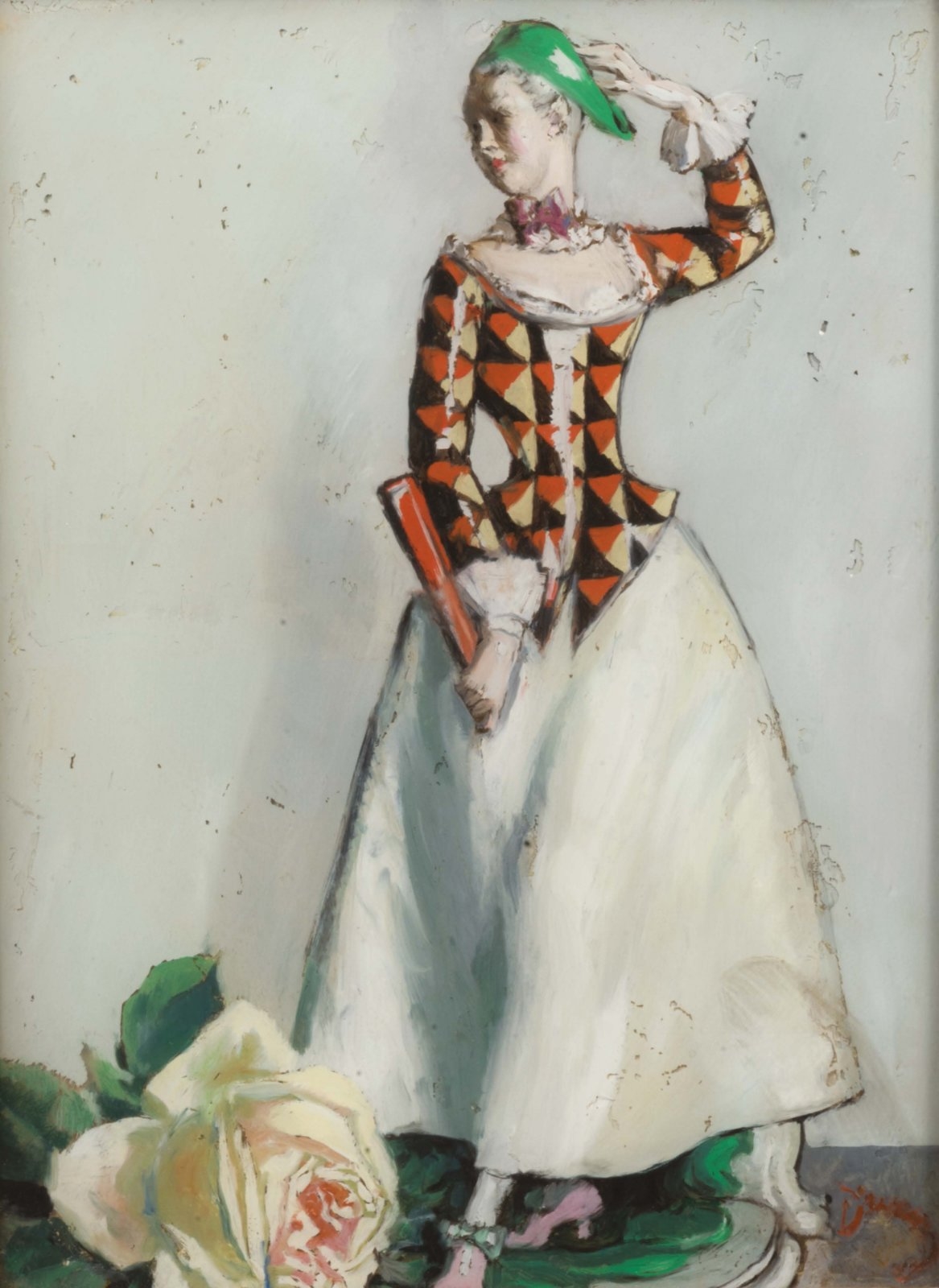 Étienne Drian | Colombine à la rose blanche | MutualArt