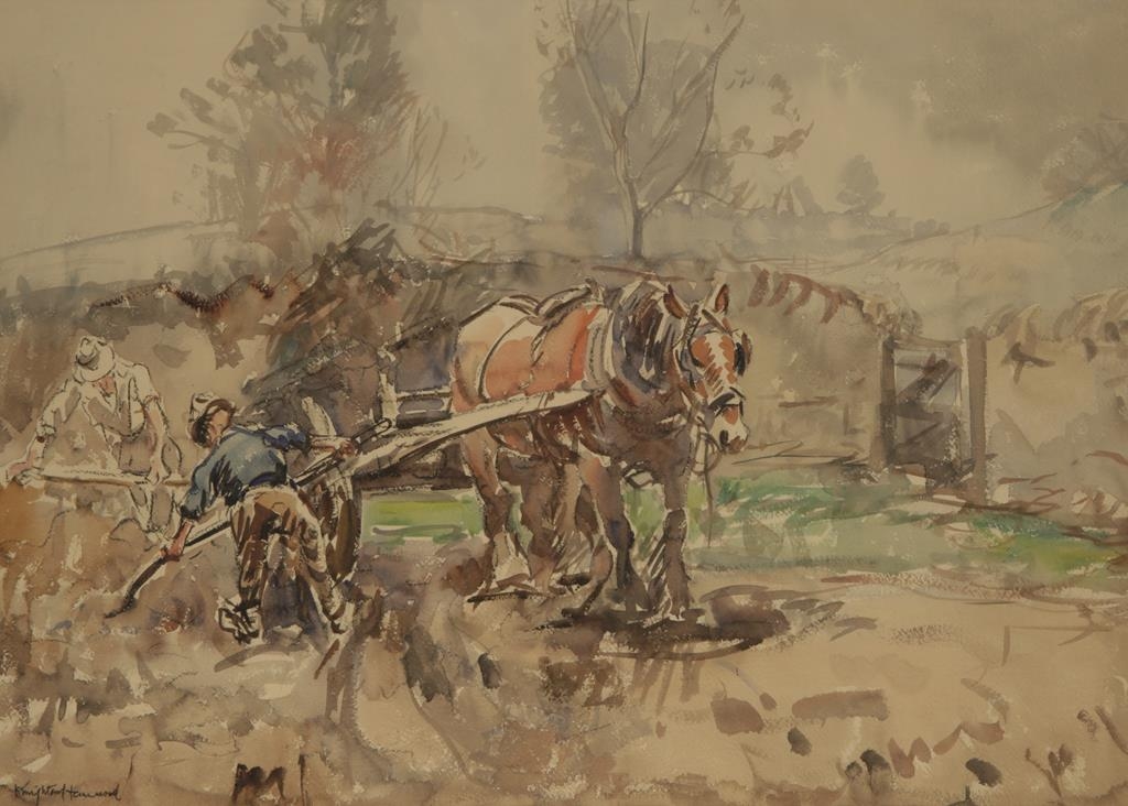 Arthur Henry Knighton Hammond | 2 WORKS: FIGURES WORKING THE FIELD WITH ...