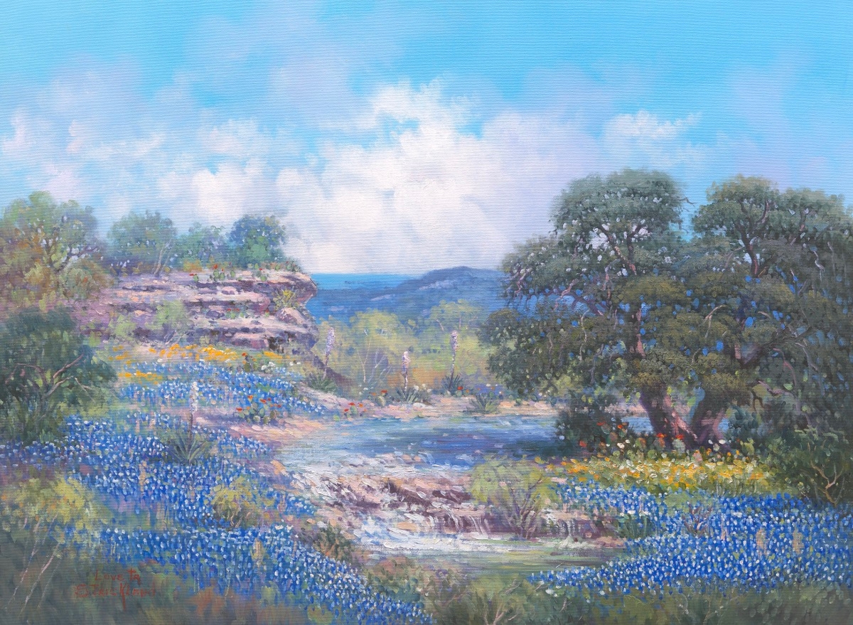 Loveta Strickland | Bluebonnet landscape | MutualArt