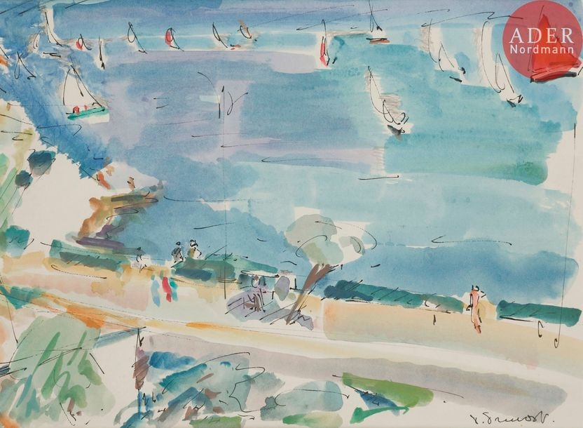 Pierre Pruvost | Antibes, plage animée | MutualArt