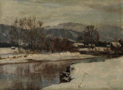 Robert Franz Curry | Winterliche Bachlandschaft | MutualArt