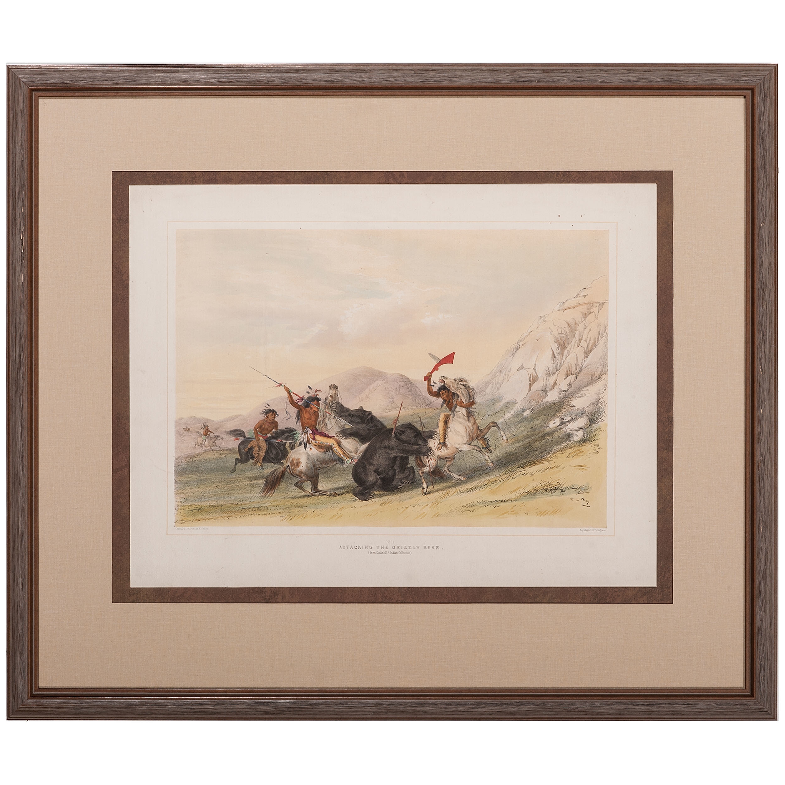 George Catlin | Attacking the Grizzly Bear | MutualArt