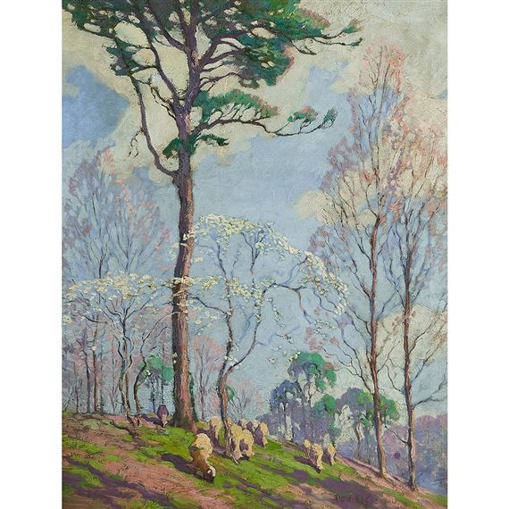 Fletcher C. Ransom | Landscape with Sheep | MutualArt