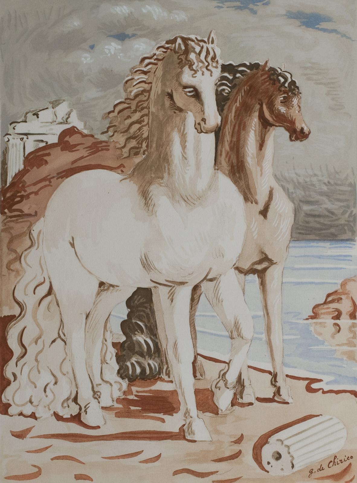 Giorgio de Chirico | The Divine Horses Of Achilles, Balios And Xanthos ...