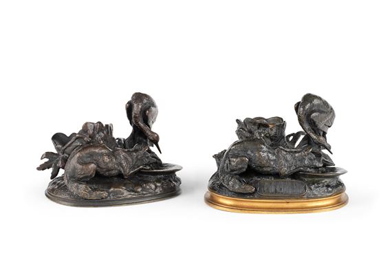 Jules Moigniez | A bronze group of a fox and a crane | MutualArt